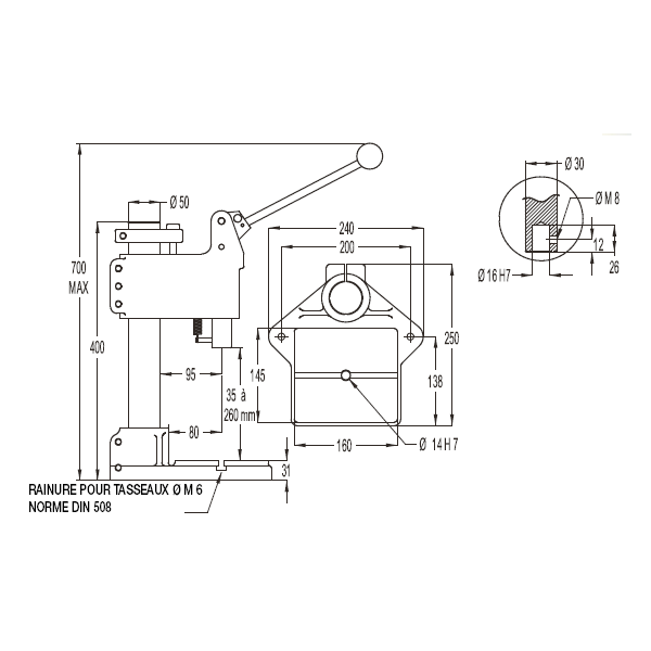 Manual toggle bench presse - 7HR