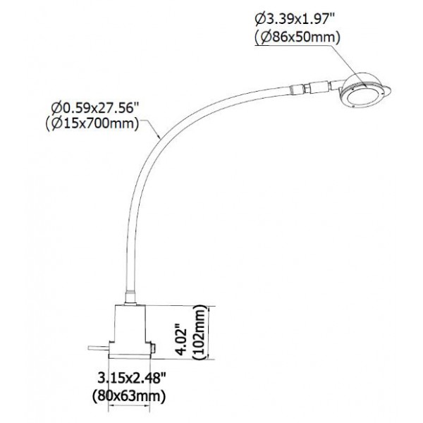 Led lamp with flexible arm - 4.5 W IP30 - P996