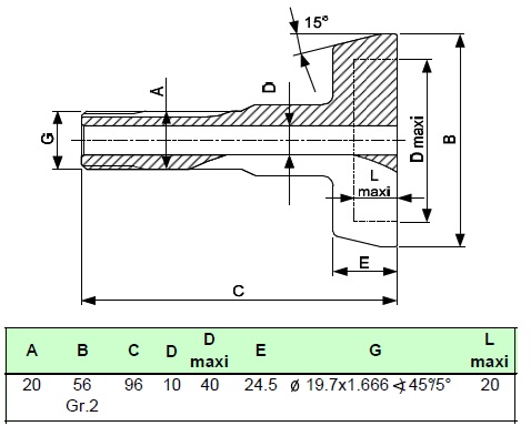 Schaublin - External step collet blanks Gr. 2 Ø 56 mm - W20